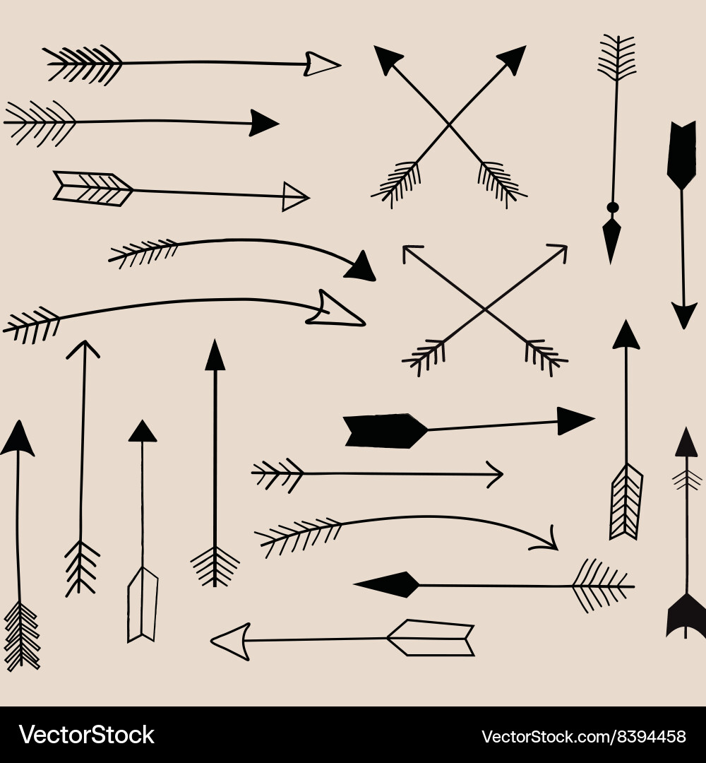 Hand draw arrow collection Royalty Free Vector Image