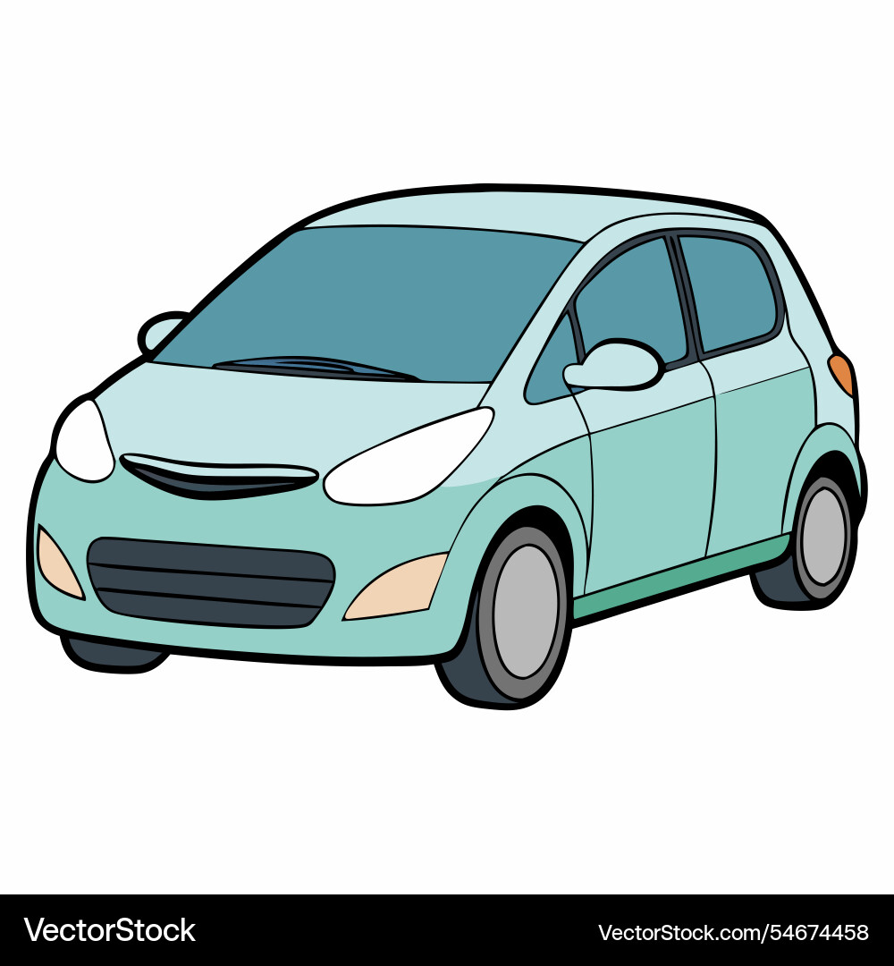 Hyundai car flat design Royalty Free Vector Image