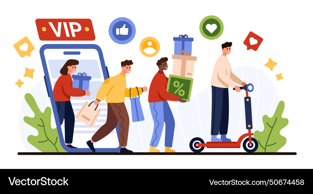 Loyalty program incentive rewards and prizes Vector Image