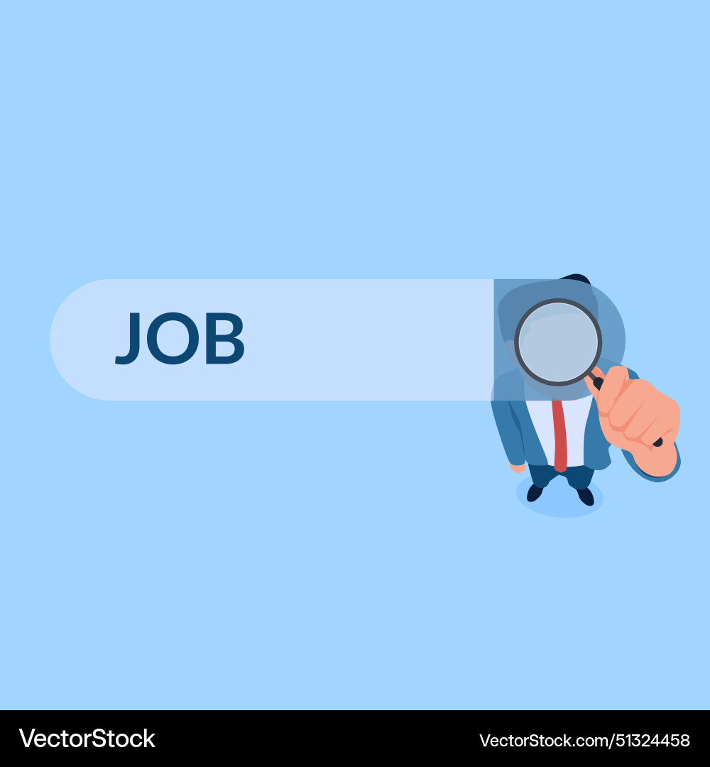 Person looking from magnifying glass next Vector Image