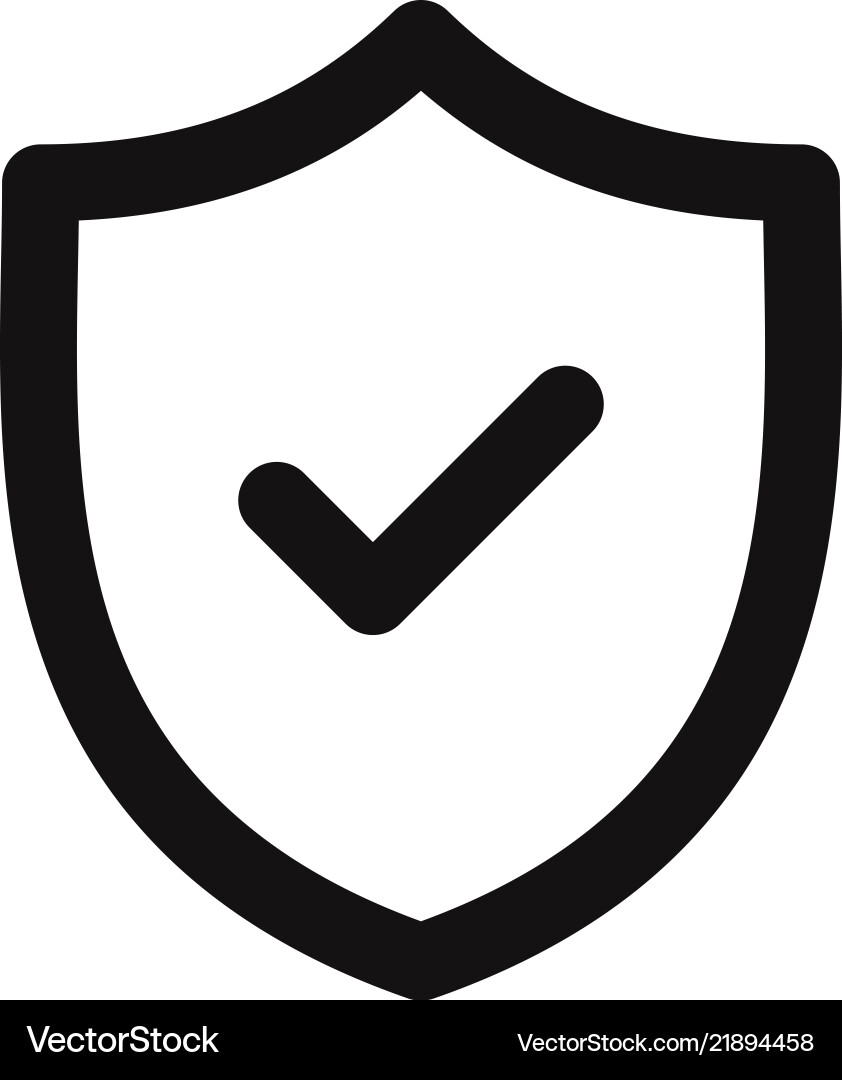 Shield with check mark icon Royalty Free Vector Image