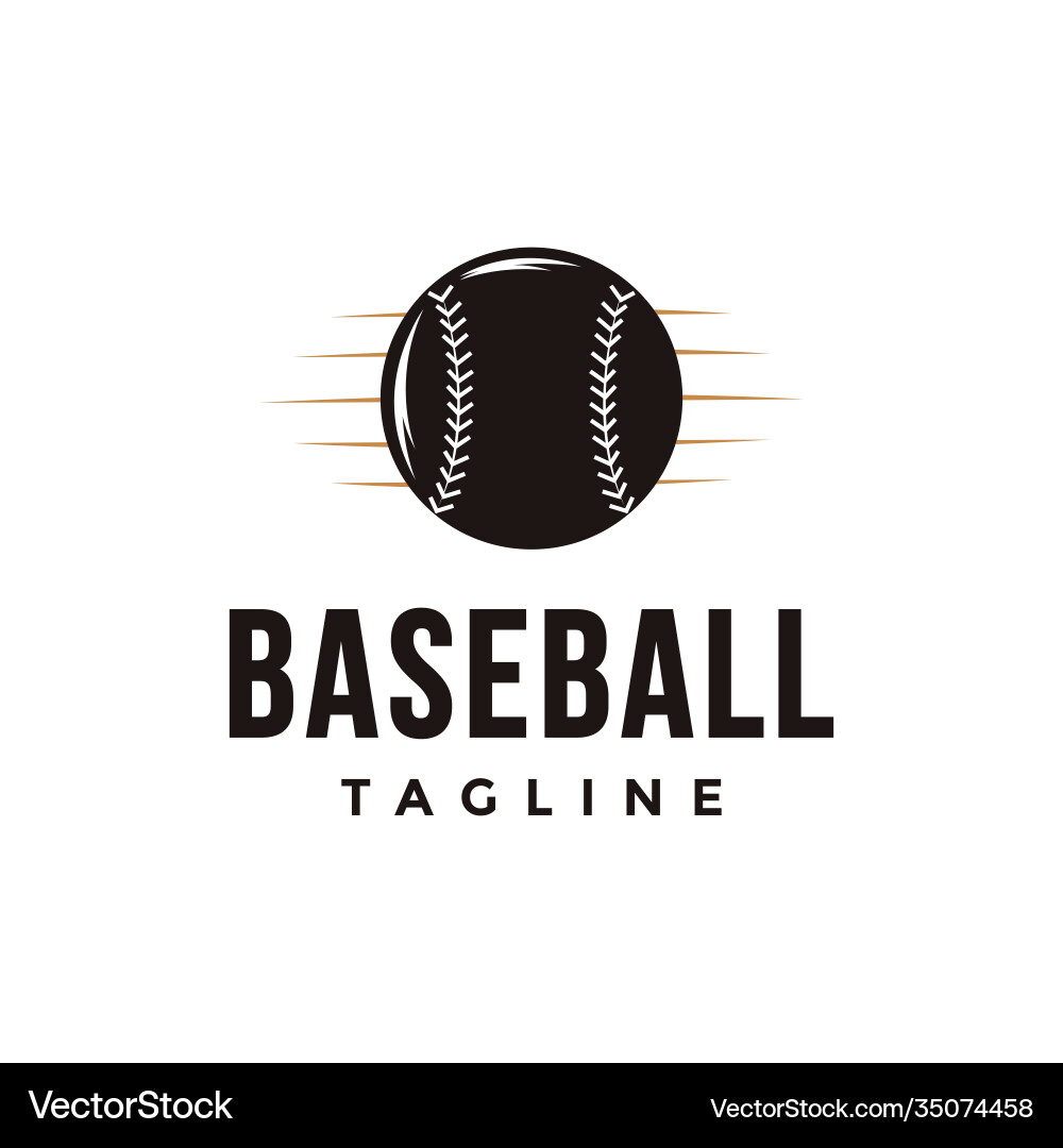 Vintage baseball logo with ball icon Royalty Free Vector
