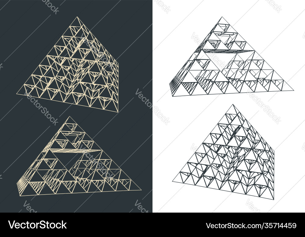 Fractal pyramid Royalty Free Vector Image - VectorStock