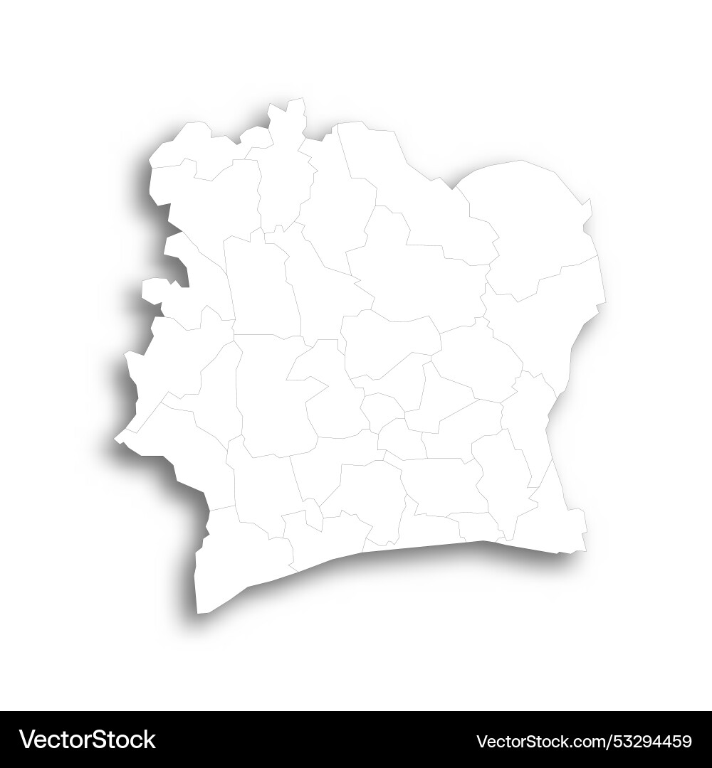 Ivory coast political map of administrative Vector Image