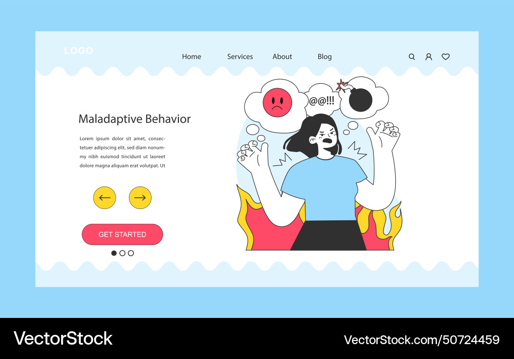 Maladaptive behavior web banner or landing page Vector Image