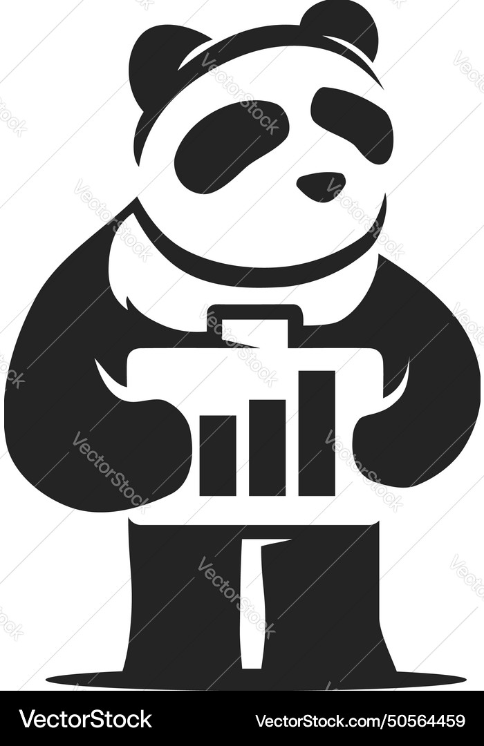 Panda logo template isolated brand identity icon Vector Image