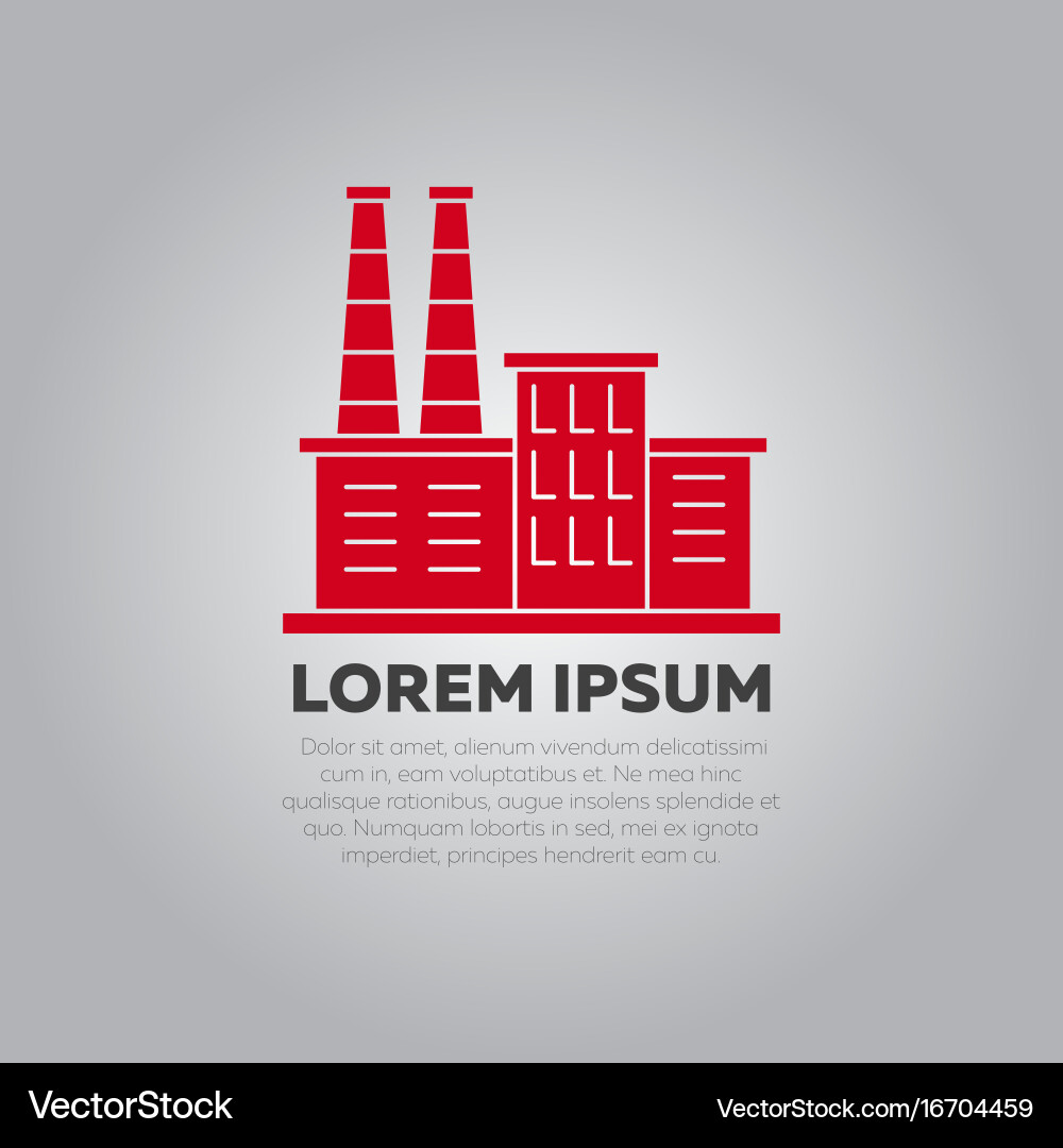 Red factory logo design - industry template Vector Image