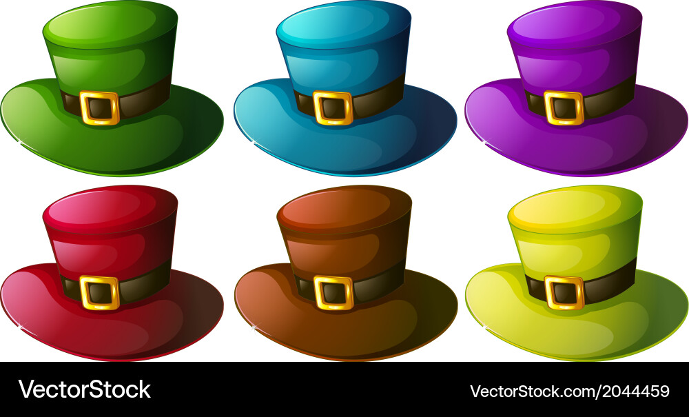 Six colourful hats Royalty Free Vector Image - VectorStock