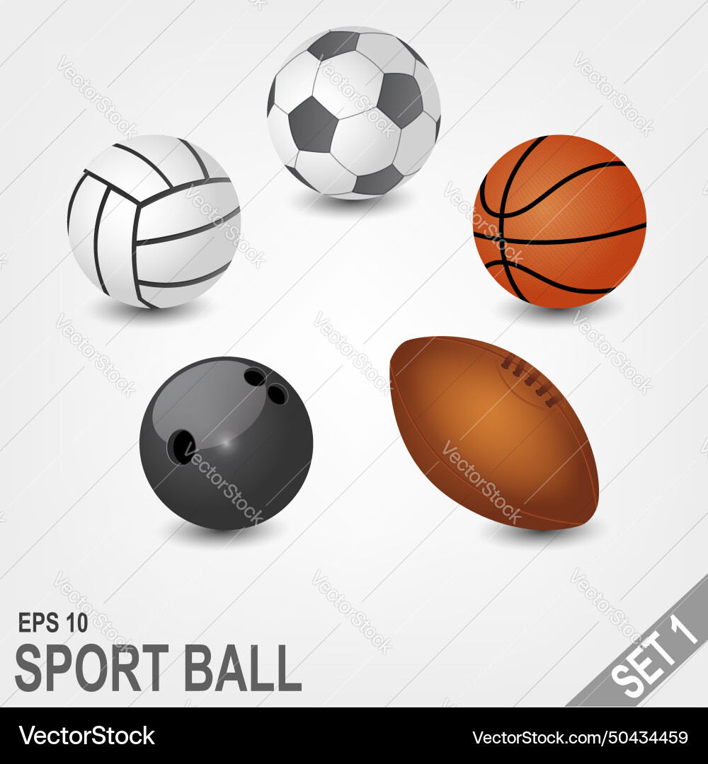 Sport balls set Royalty Free Vector Image - VectorStock