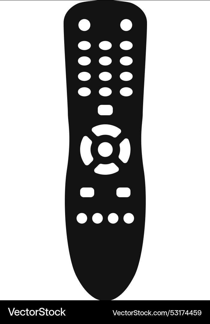 Tv remote black control Royalty Free Vector Image