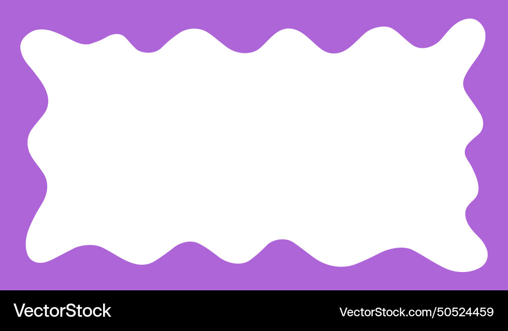 Wave rectangle frame doodle scalloped edge border Vector Image