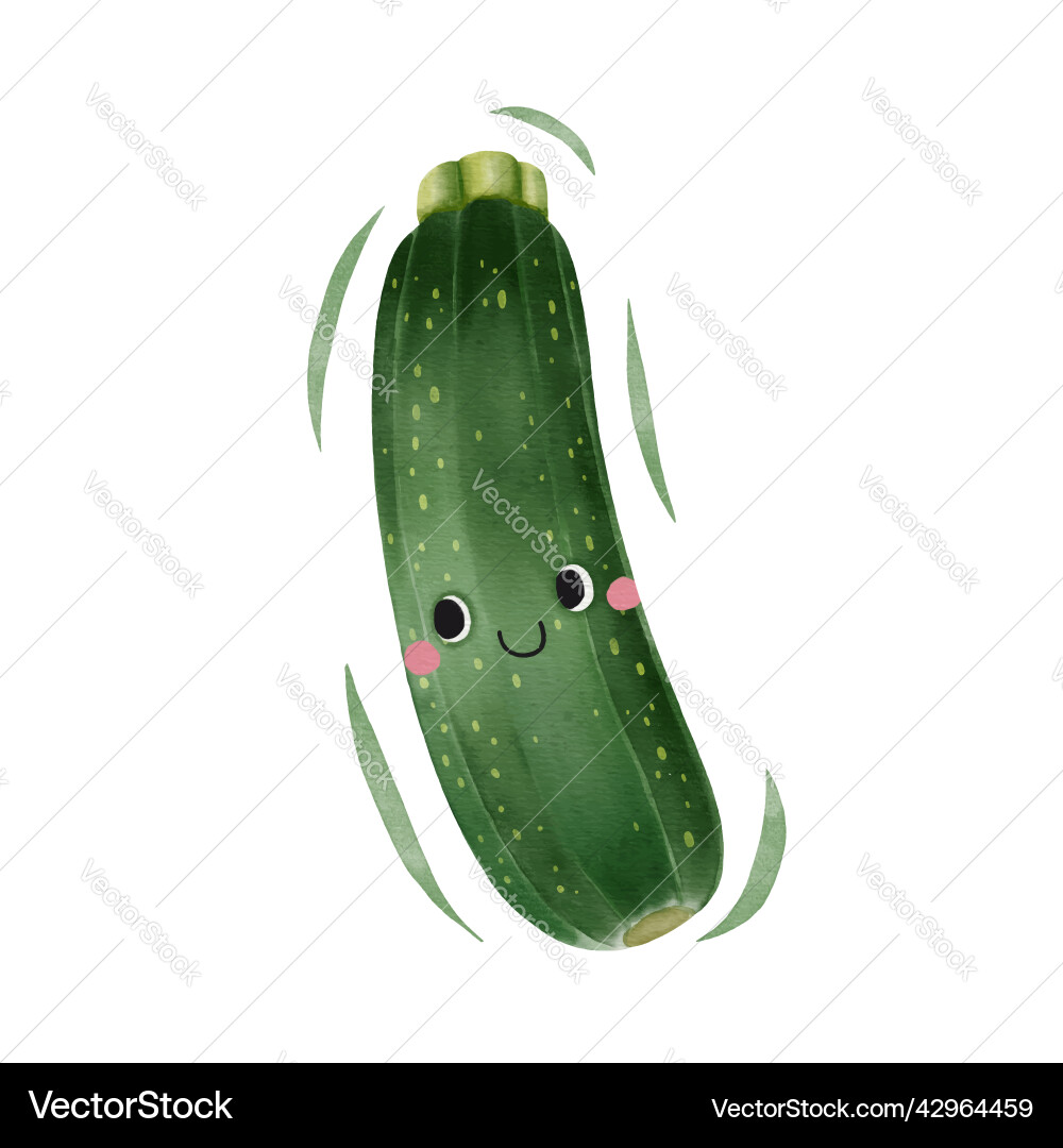 Zucchini cartoon character Royalty Free Vector Image