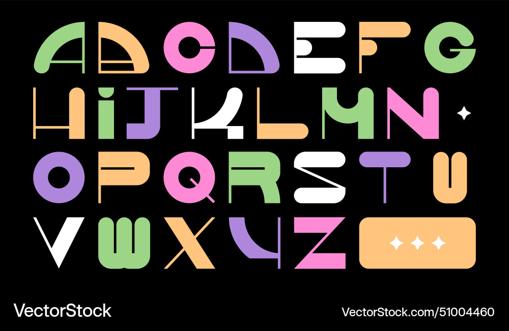 Abstract or brutalist font shapes abc letters Vector Image