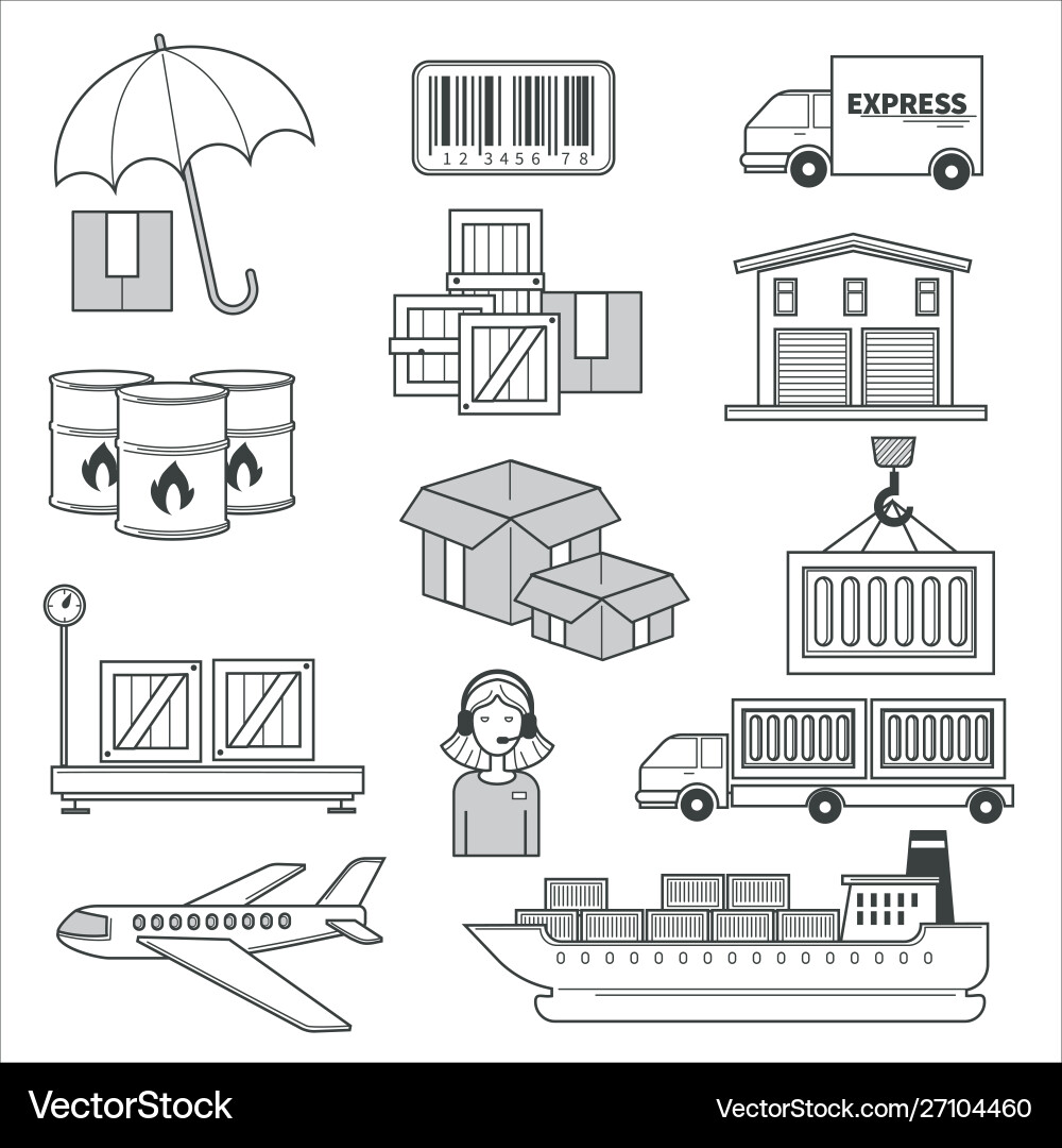 Delivery and logistics parcels cargo Royalty Free Vector