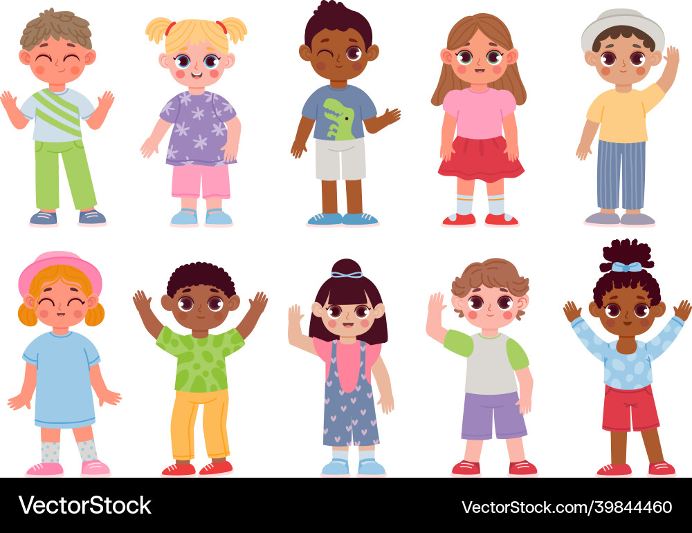 Kids Waving Hello Vector Images (over 1,100)