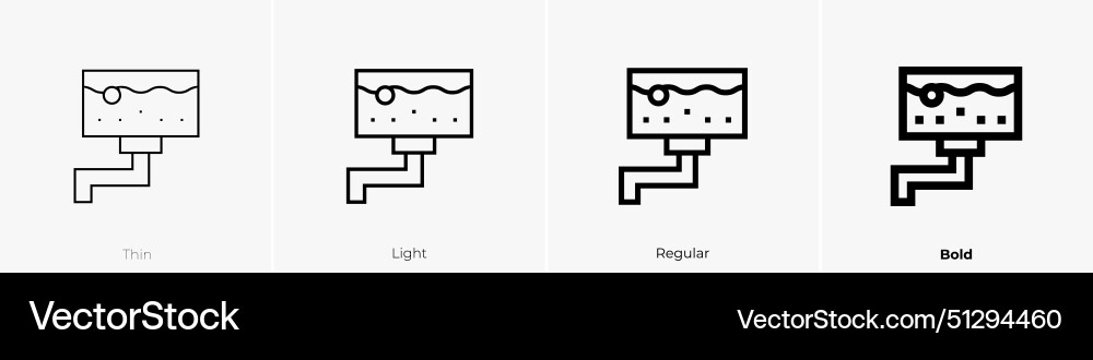 Drainage icon thin light regular and bold style Vector Image