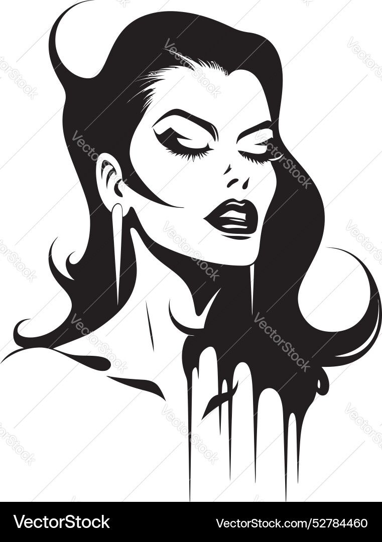 Enigmatic elegance logo of veiled vampire face Vector Image