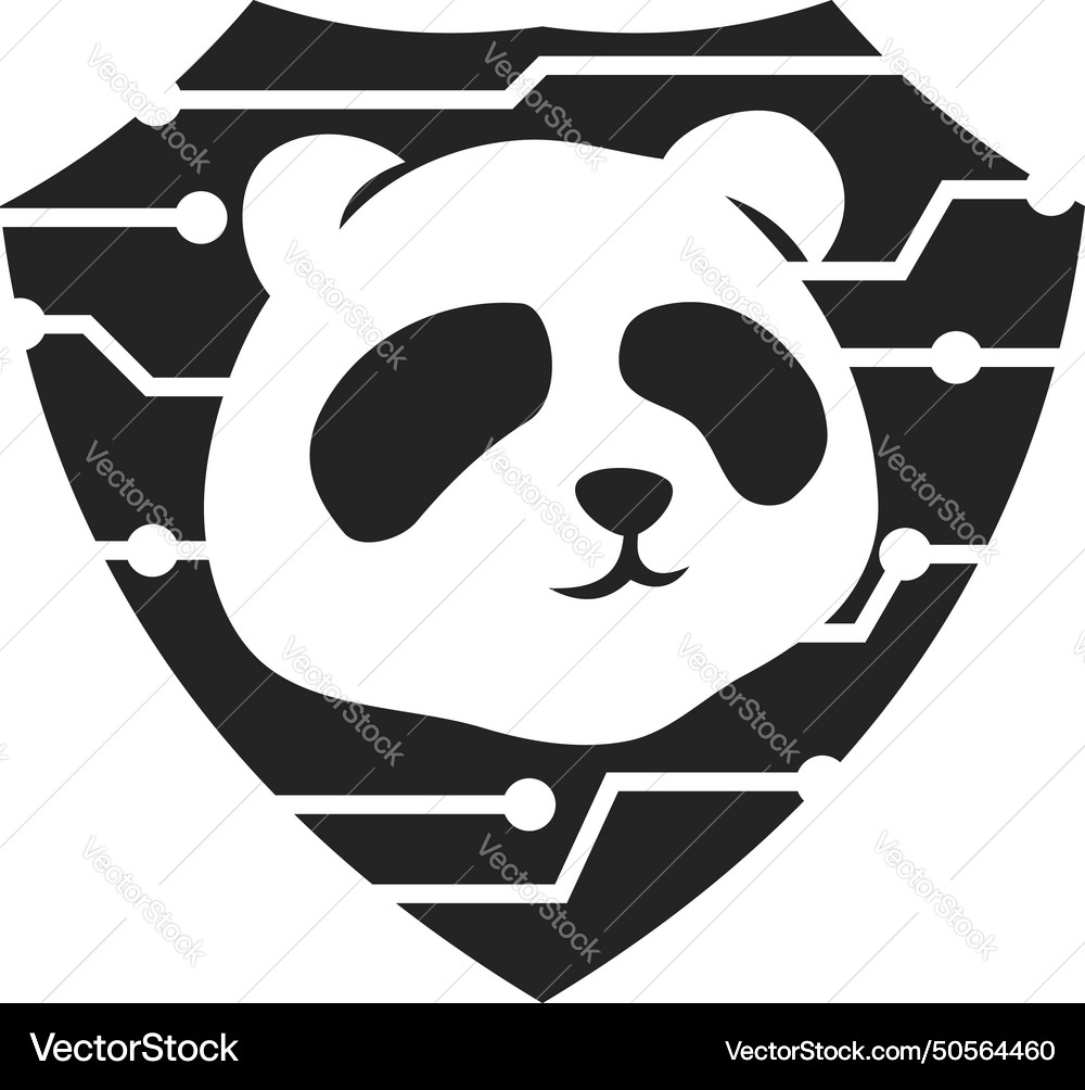 Panda logo template isolated brand identity icon Vector Image
