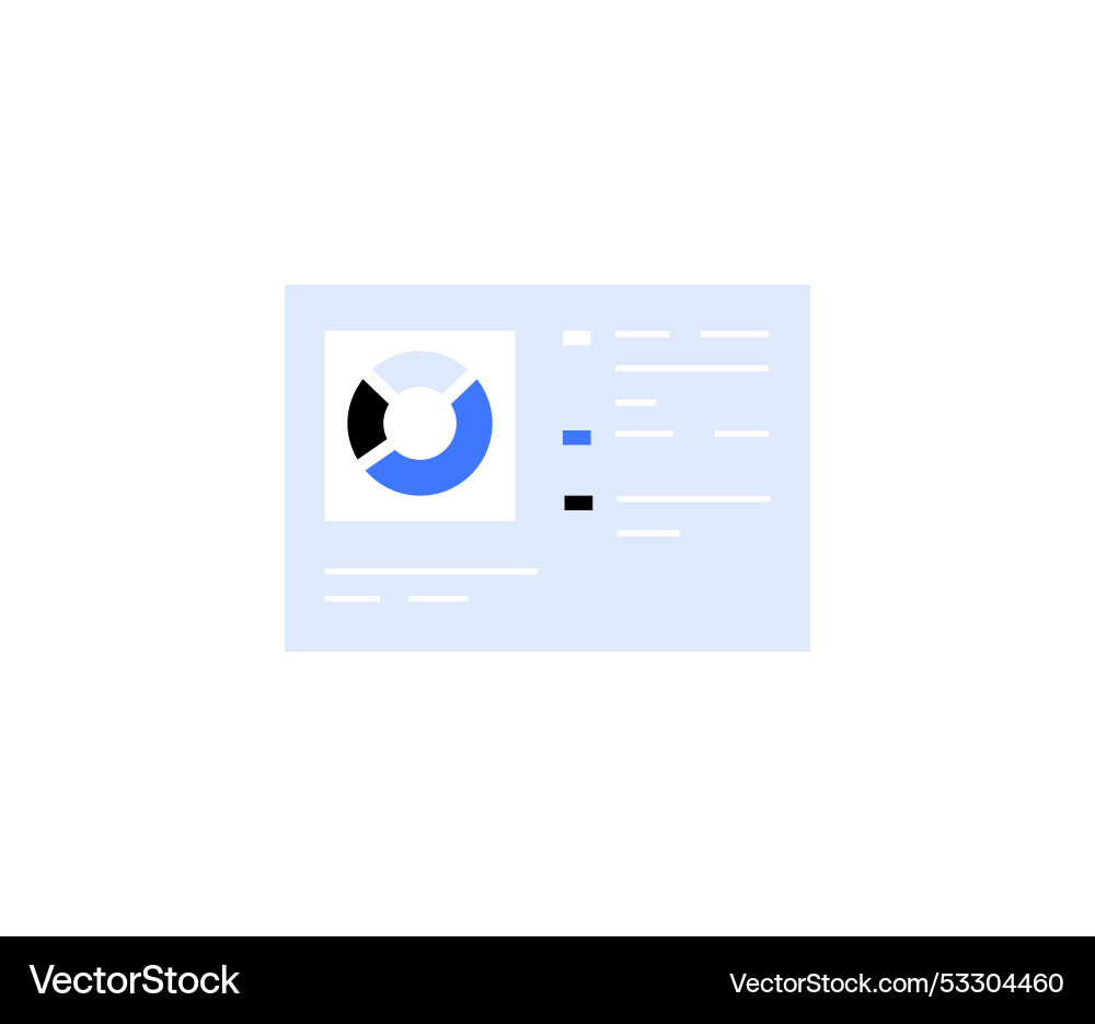 Simplified chart icon with pie chart and text Vector Image