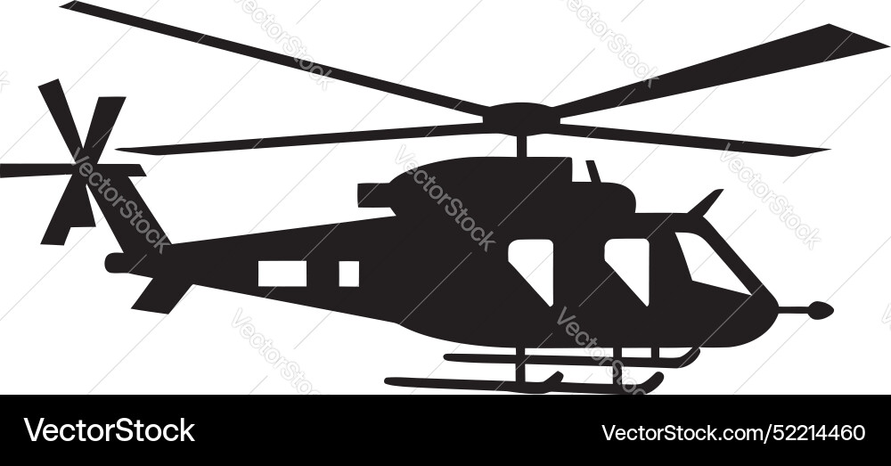 Sleek guardian iconic black combat helicopter Vector Image