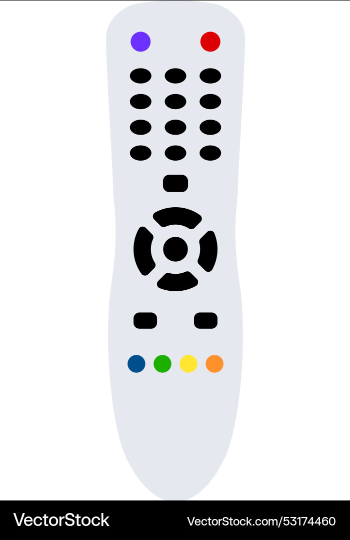 Tv remote color control Royalty Free Vector Image