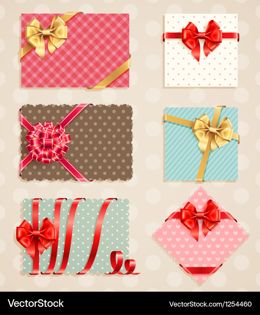 Vintage Bow Collection Royalty Free Vector Image