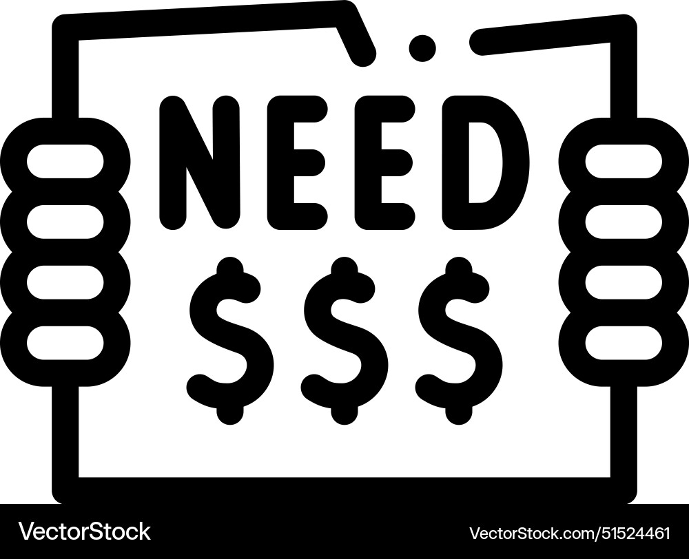 Beg icon thin linear style design isolated Vector Image