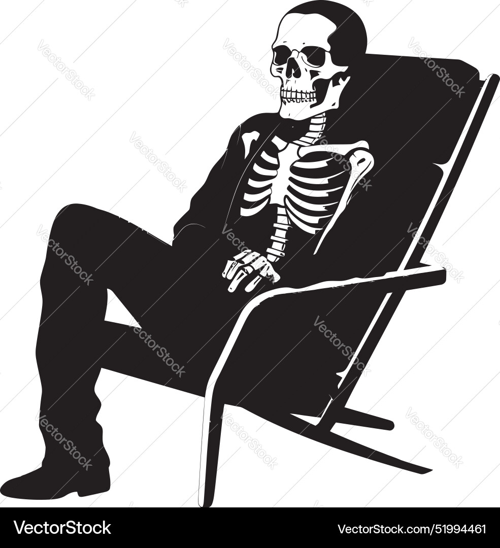 Chill bones relaxing logo icon skeleton lounge Vector Image