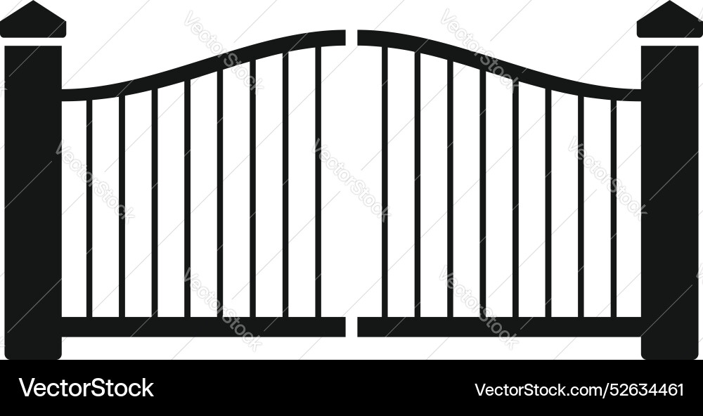 Classic iron gate separating inside and outside Vector Image