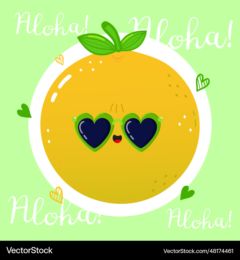 Cute funny grapefruit character hand drawn – Royalty-Free Vector ...