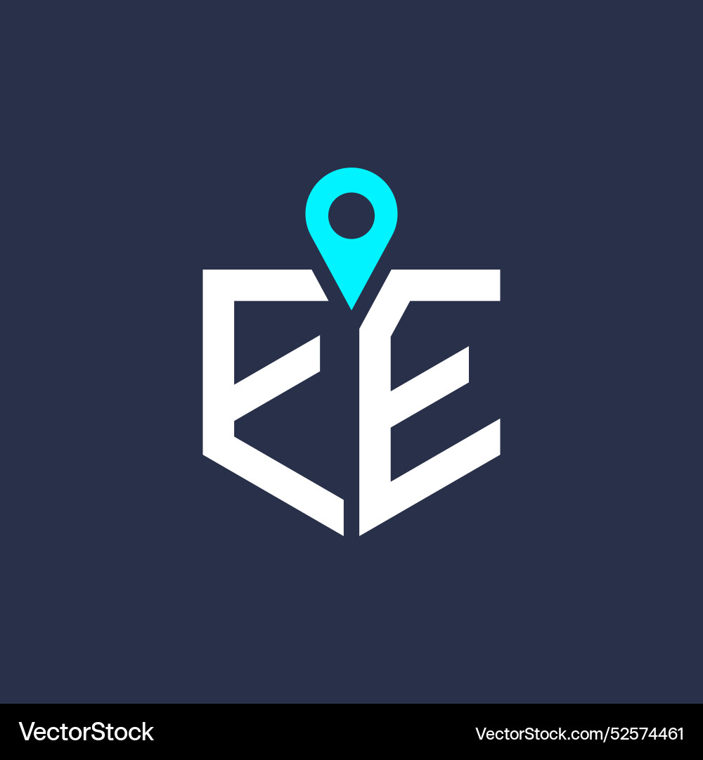 Ee location logo design for recruitment Royalty Free Vector
