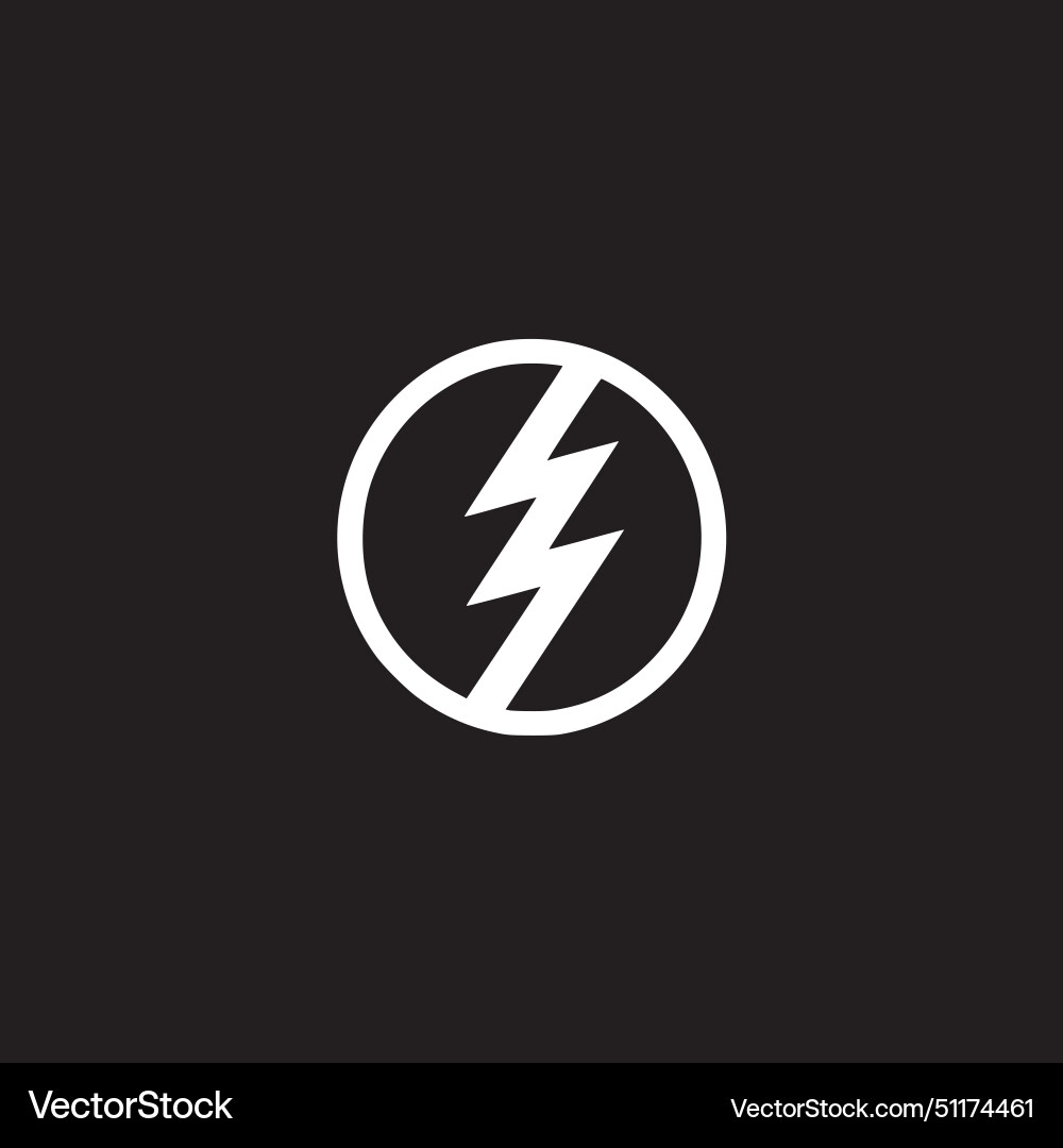 Electricity - black and white isolated icon Vector Image