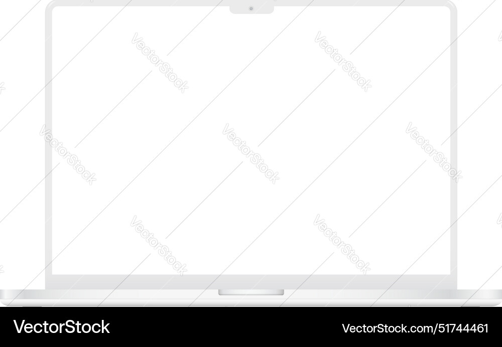 Laptop computer clay mockup isolated on white Vector Image