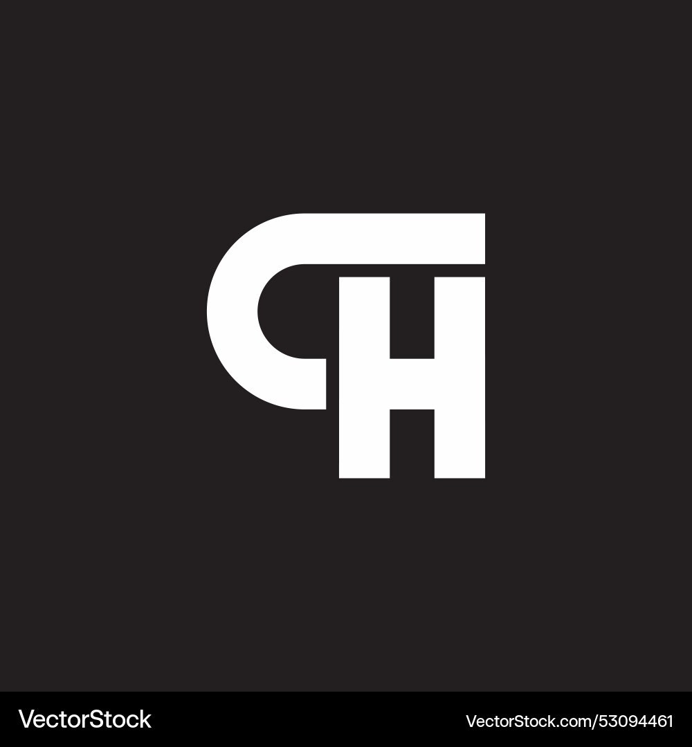 Letter ch linked simple geometric logo Royalty Free Vector