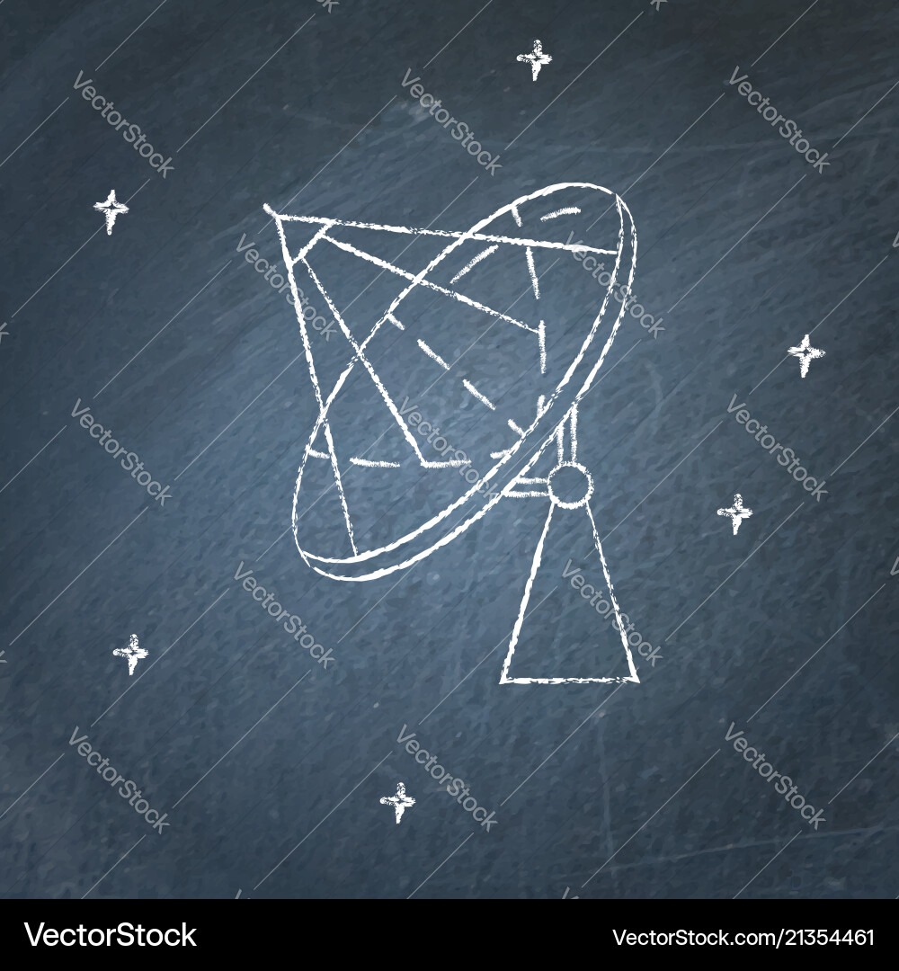Parabolic Antenna Chalk Drawing Royalty Free Vector Image