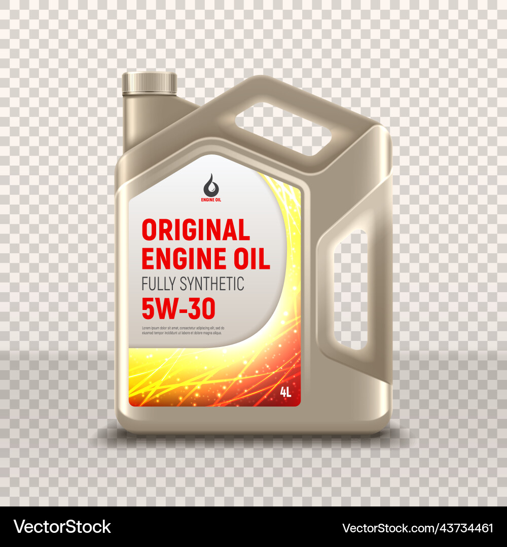 Realistic canister of engine oil Royalty Free Vector Image