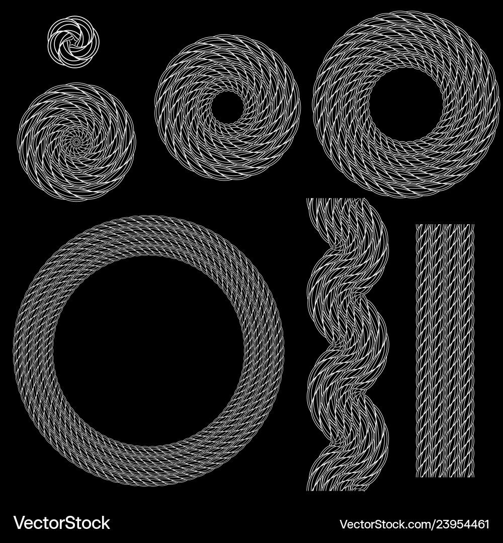 Round Rope Border Collection Royalty Free Vector Image