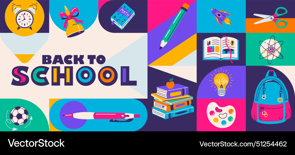 Back to school geometric Royalty Free Vector Image
