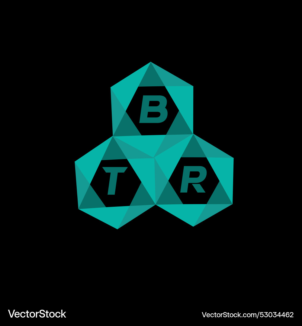 Btr creative minimalist letter logo unique Vector Image
