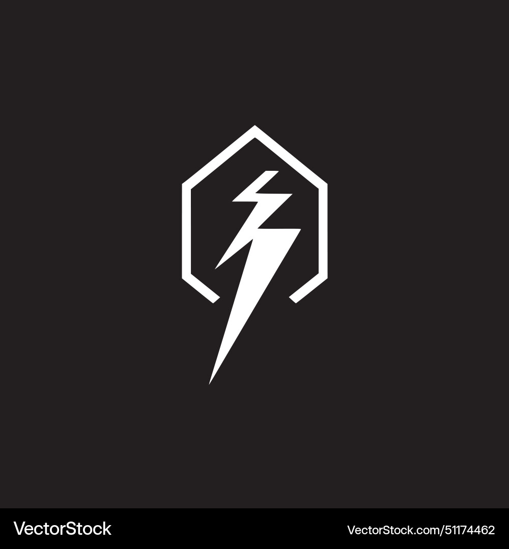 Electricity - black and white isolated icon Vector Image