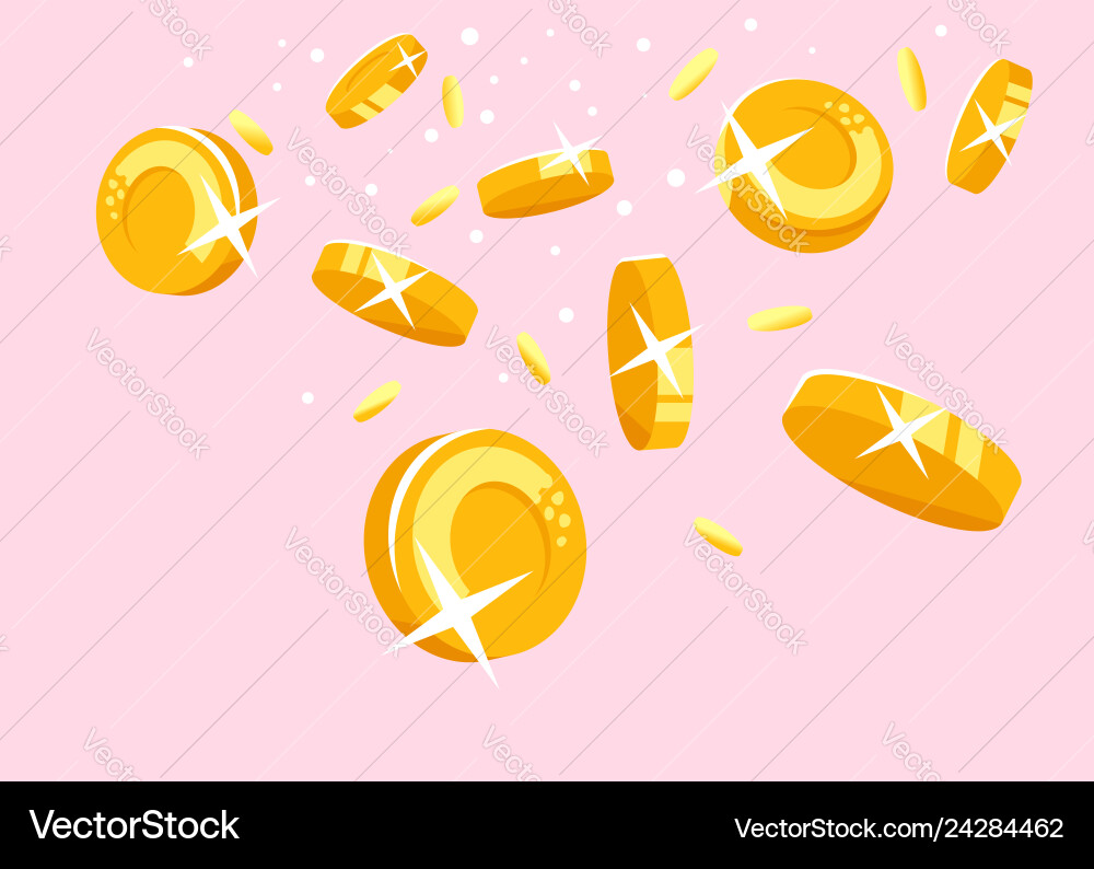 Gold coins falling down concept Royalty Free Vector Image