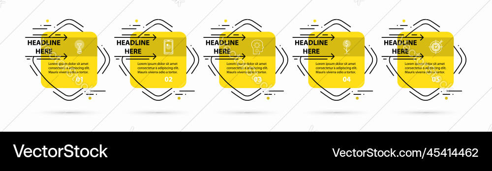 Infographic design template with 5 steps Vector Image