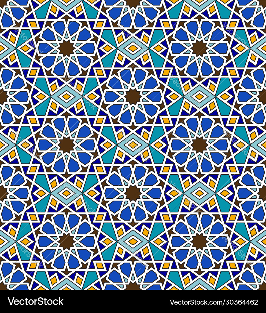 Mosaic arabic seamless pattern with geometric Vector Image