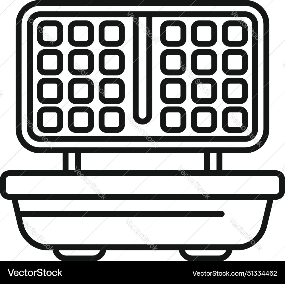 Outline icon of modern waffle maker Royalty Free Vector