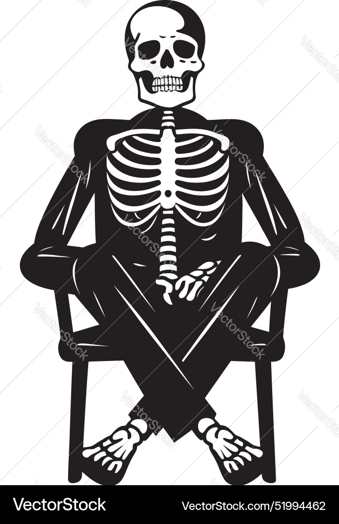Skeleton lounge chilling design skeletal Vector Image