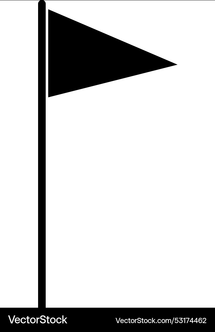 Triangle flag waving sign black flags Royalty Free Vector
