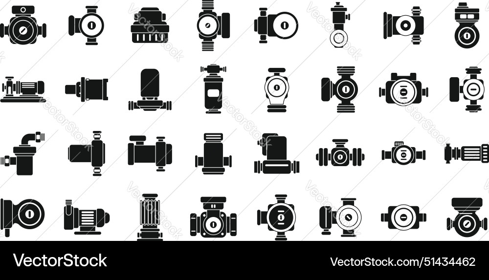 Water circulation pump icons set Royalty Free Vector Image Water circulation pump icons set Royalty Free Vector Image