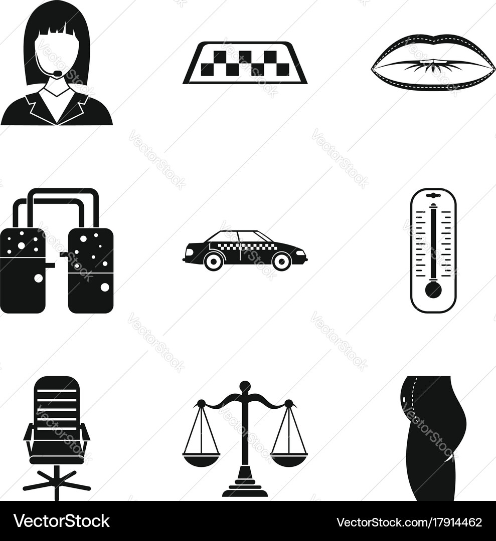 Wealth icons set simple style Royalty Free Vector Image