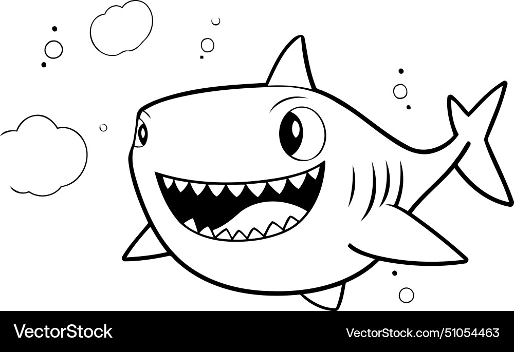 Cartoon shark isolated on a white background Vector Image
