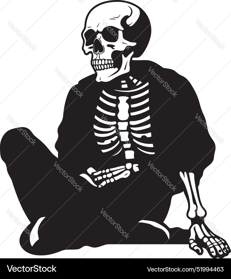 Chill bones black chair graphic skeleton serenity Vector Image